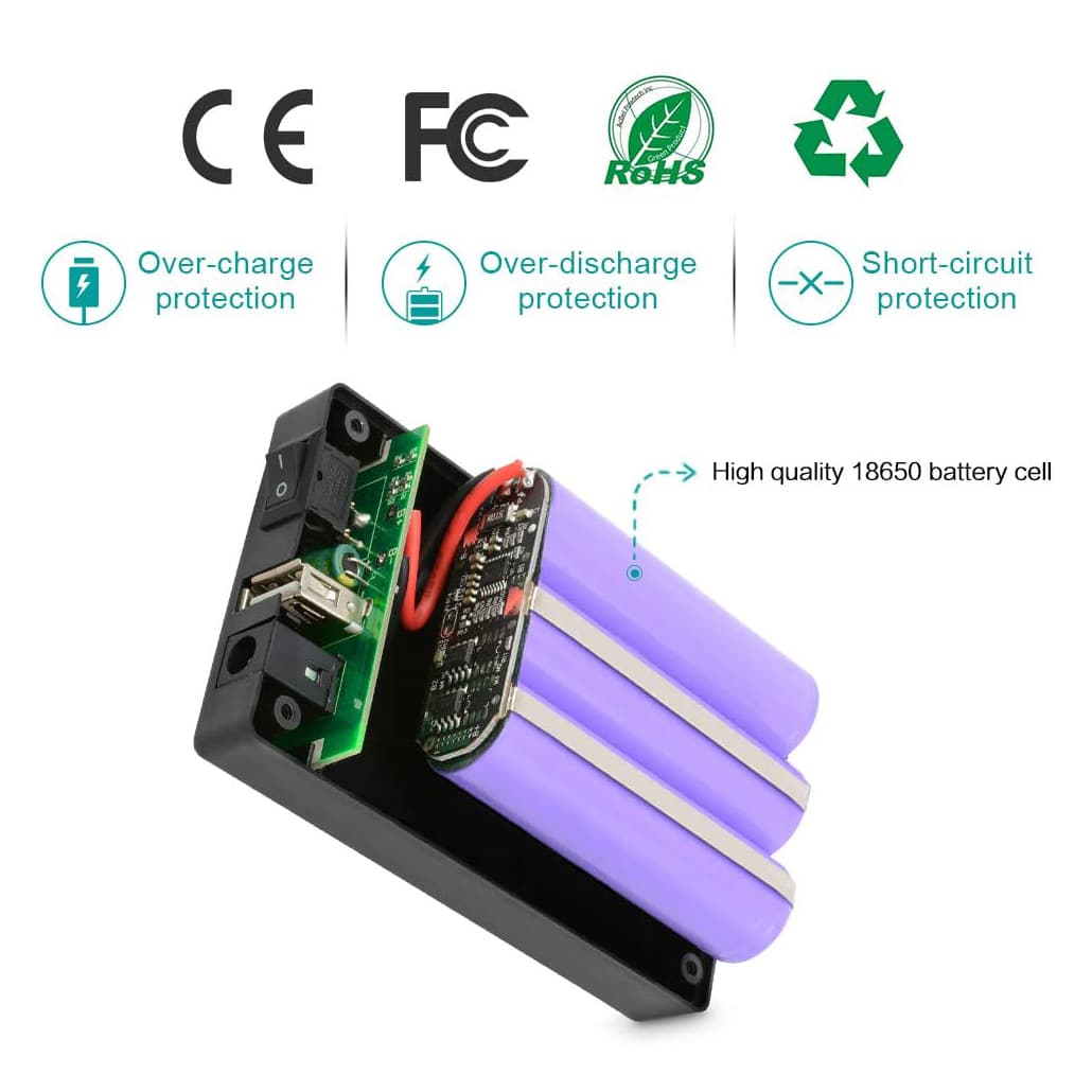 TalentCell Mini USV UPS YB1203000 3000mAh 12V DC USB mit Ladegerät - Air2Go